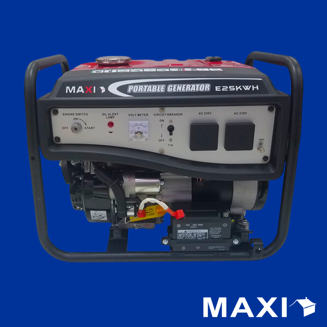 Maxi Generator 3.1kVa | 2.5kW | with Key & Wheels (E25KWH) | Fouani