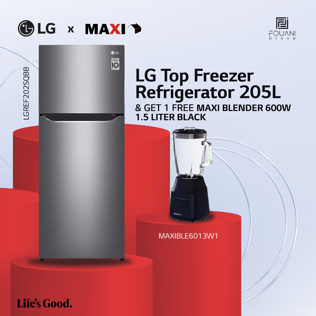 LG Top Freezer Refrigerator 205L (GR-B202SQBB) | Fouani