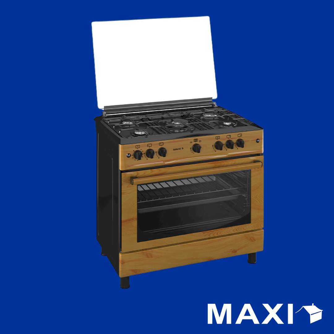 Maxi Gas Cooker 60x90 CM (5) Burners Wood | Fouani