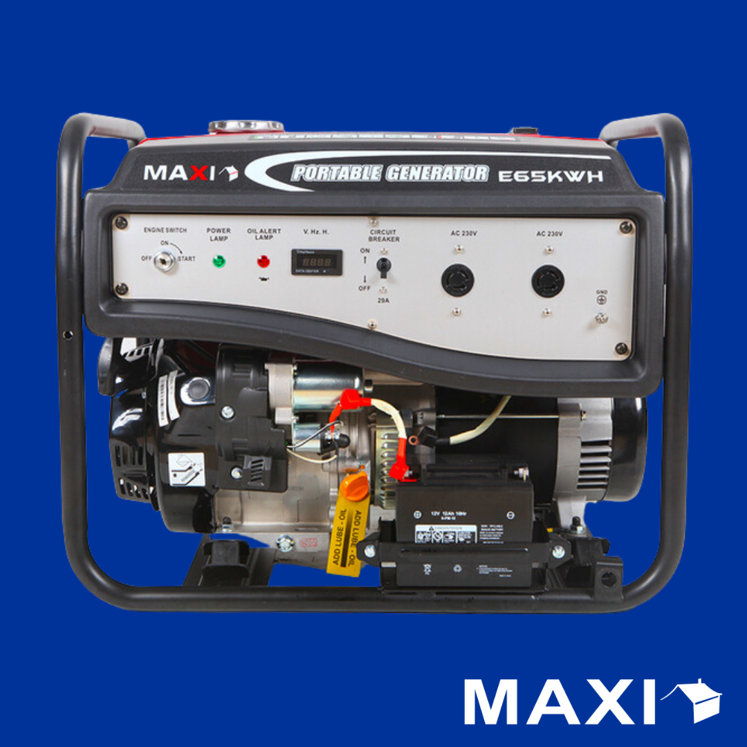 Maxi Generator 8.1kVa | 6.5kW | with Key & Wheels (E65KWH) | Fouani