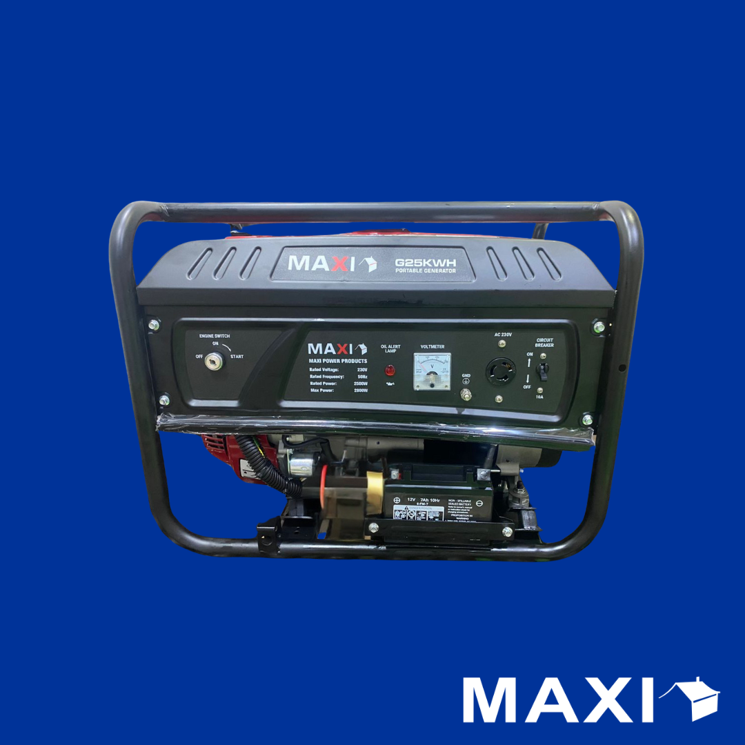 Maxi Generator 3.1kVa | 2.5kW | with Key & Wheels (G25KWH) | Fouani