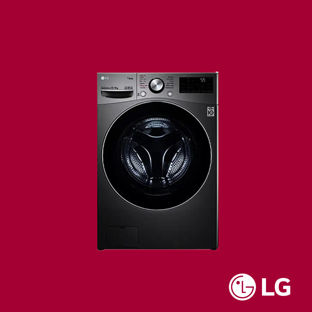 LG Front Load Wash & Dry 15/8KG (F0L9DGP2S) Washing Machine | Fouani