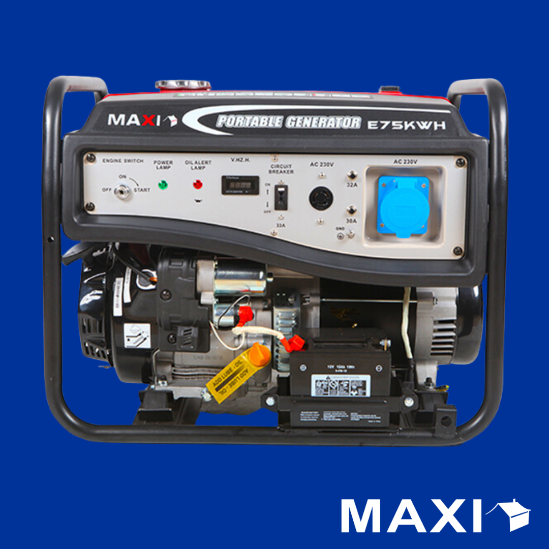 Maxi Generator 9.3kVa | 7.5kW | with Key & Wheels (E75KWH) | Fouani