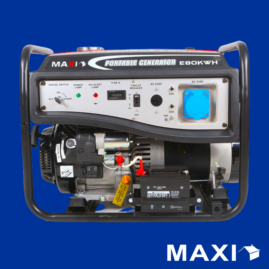 Maxi Generator 10kVa | 8.0kW | with Key & Wheels (E80KWH) | Fouani
