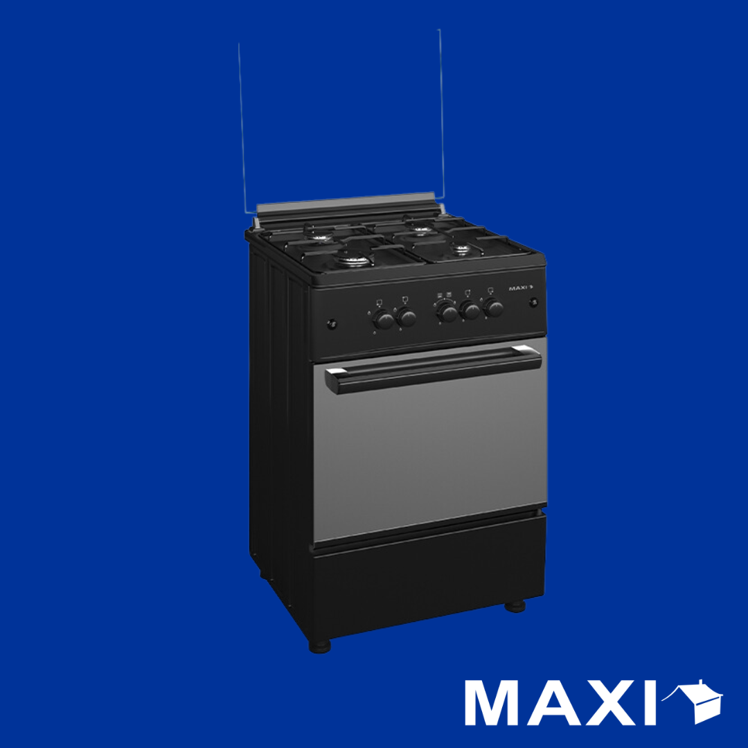 Maxi Gas Cooker 60x60 CM (4) Burners Black | Fouani