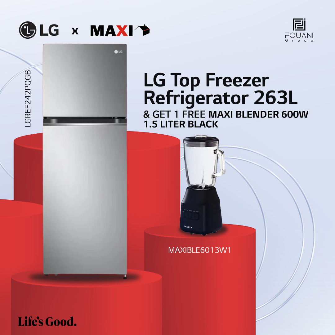 LG Top Freezer Refrigerator 263L (GL-B242PQG) | Fouani