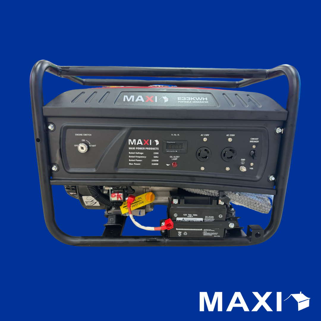 Maxi Generator 4.1kVa | 3.3kW | with Key & Wheels (E33KWH) | Fouani