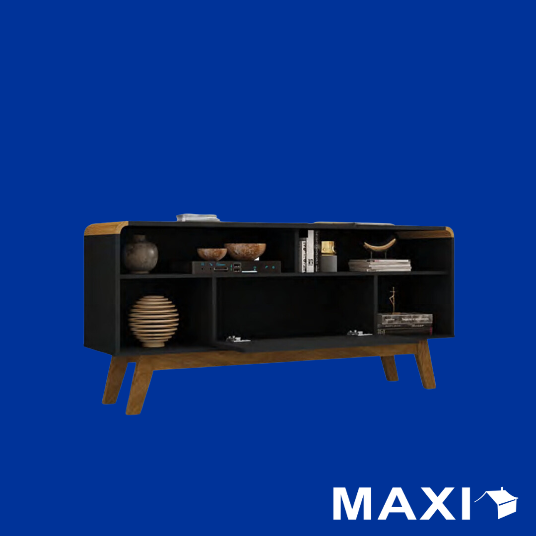Maxi Lazuli TV Stand 136CM (Black Matte) | Fouani