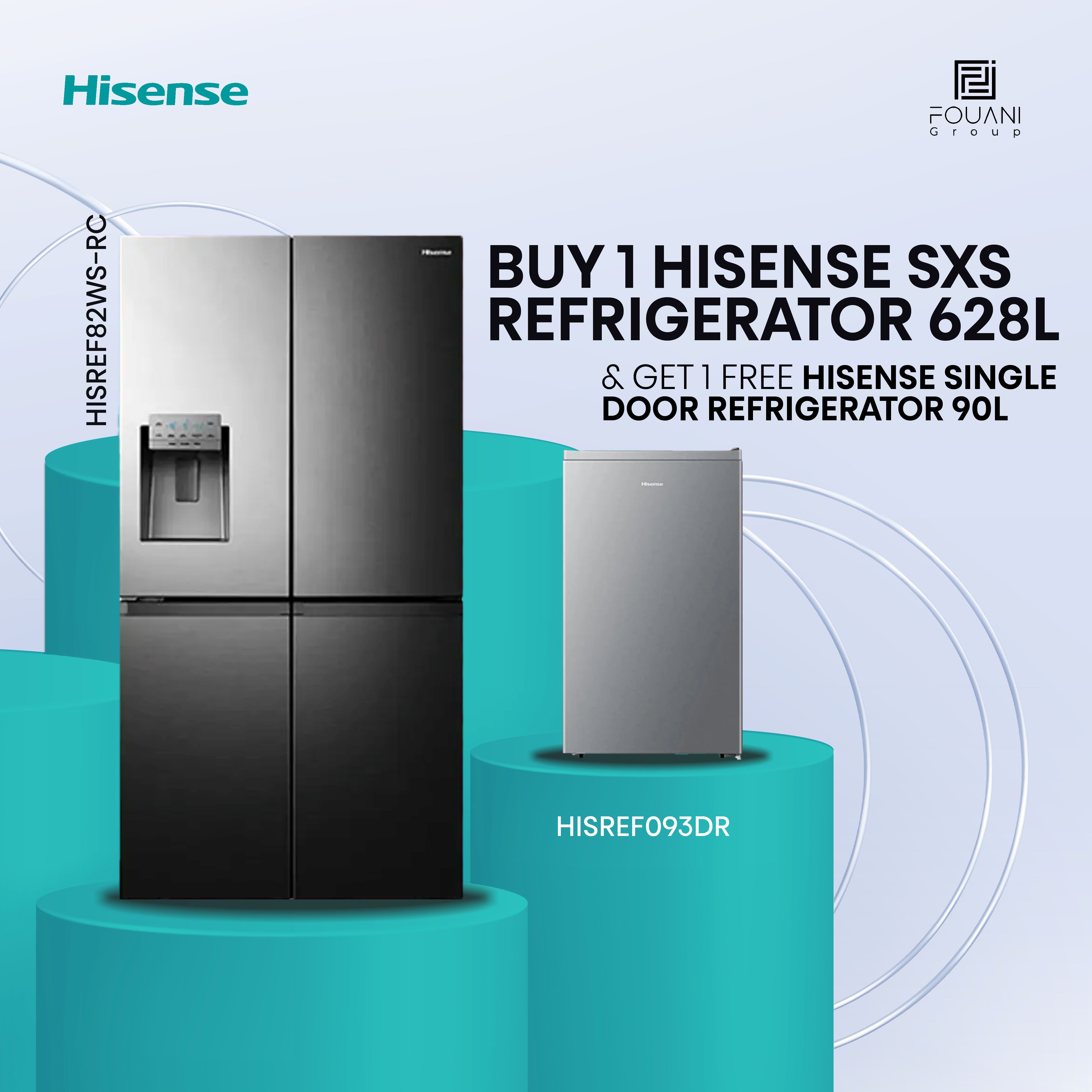 Hisense SxS Refrigerator 628L (82WS-RC) | Fouani