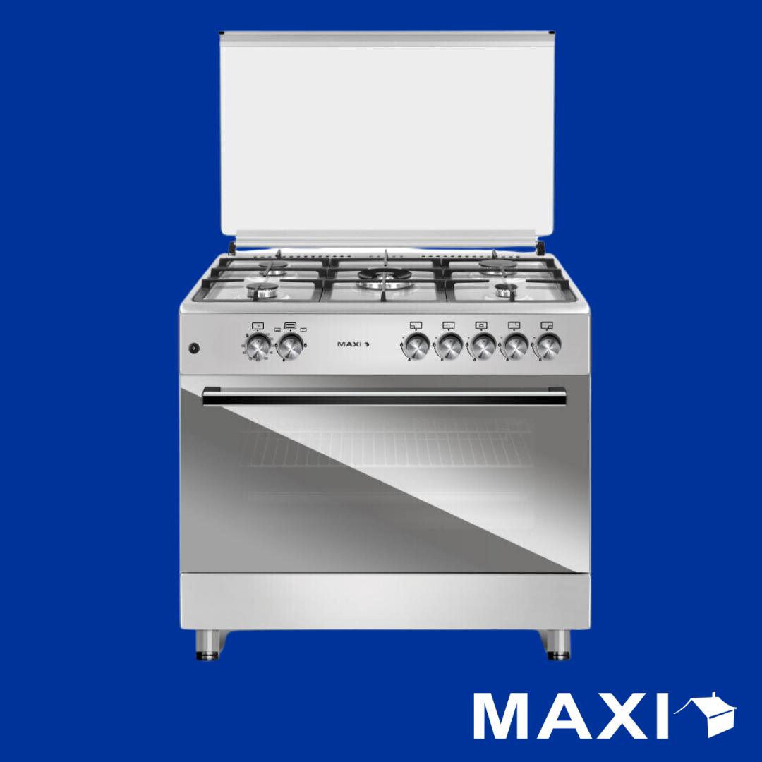 Maxi Gas Cooker 60x90 CM (5) Burners Matte Inox (TR) | Fouani