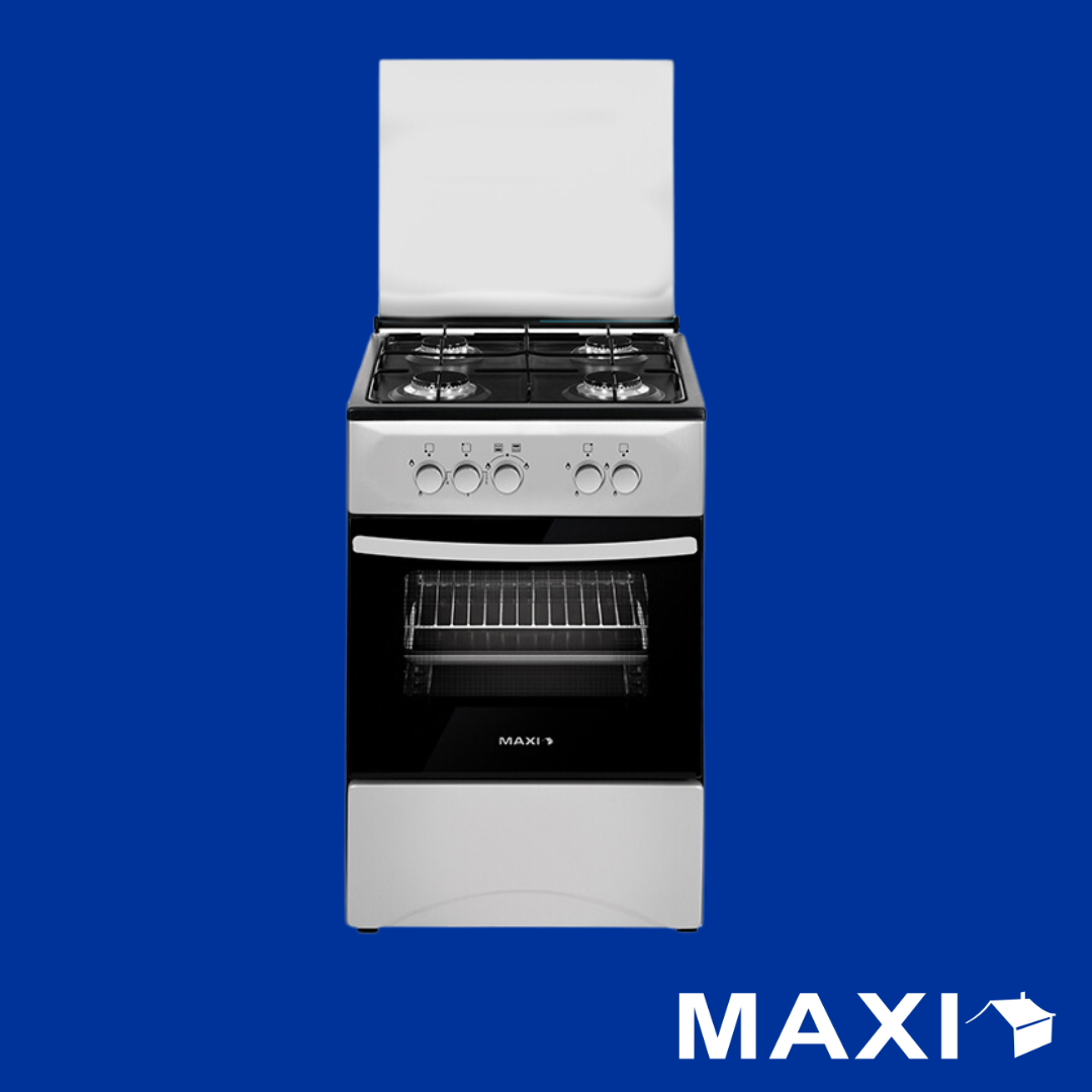 Maxi Gas Cooker 50x50 CM (4) Burners Black & Grey (BASIC) | Fouani